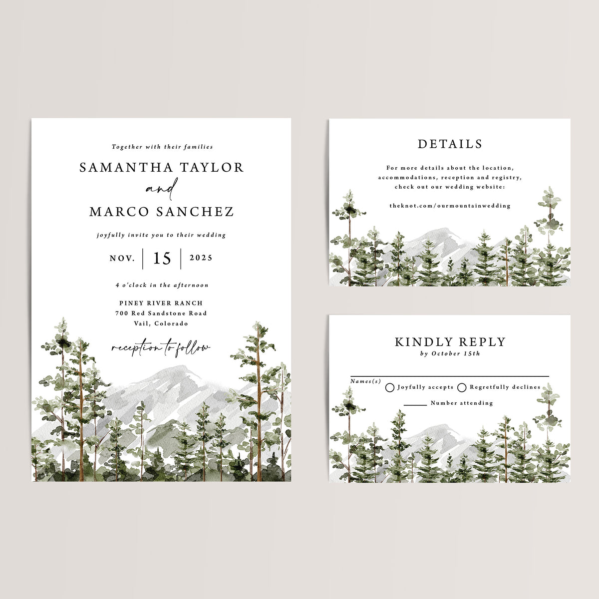 forest wedding invites